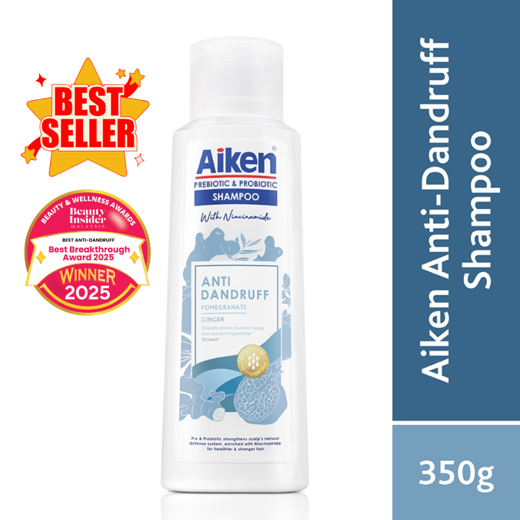 Aiken Anti Dandruff Shampoo 350g | Prebiotic | Probiotic | Niacinamide ...