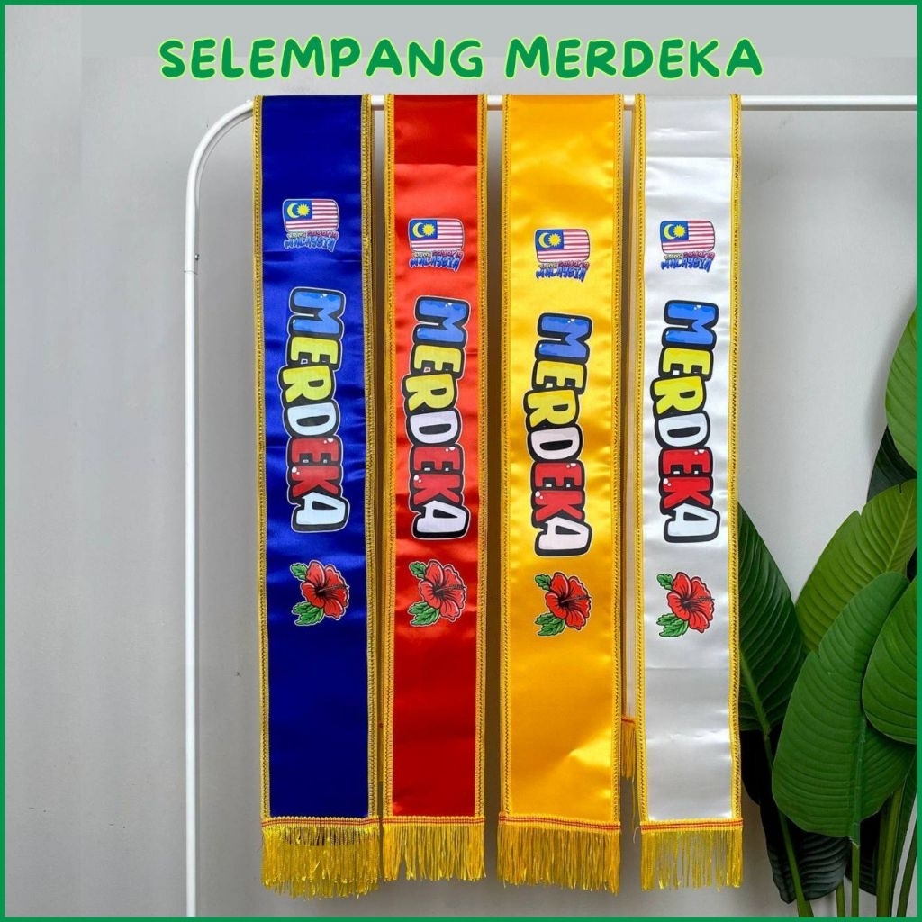 Selempang Merdeka Sash Satin Renda Malaysia 2025 Mafla Muffler Hari ...