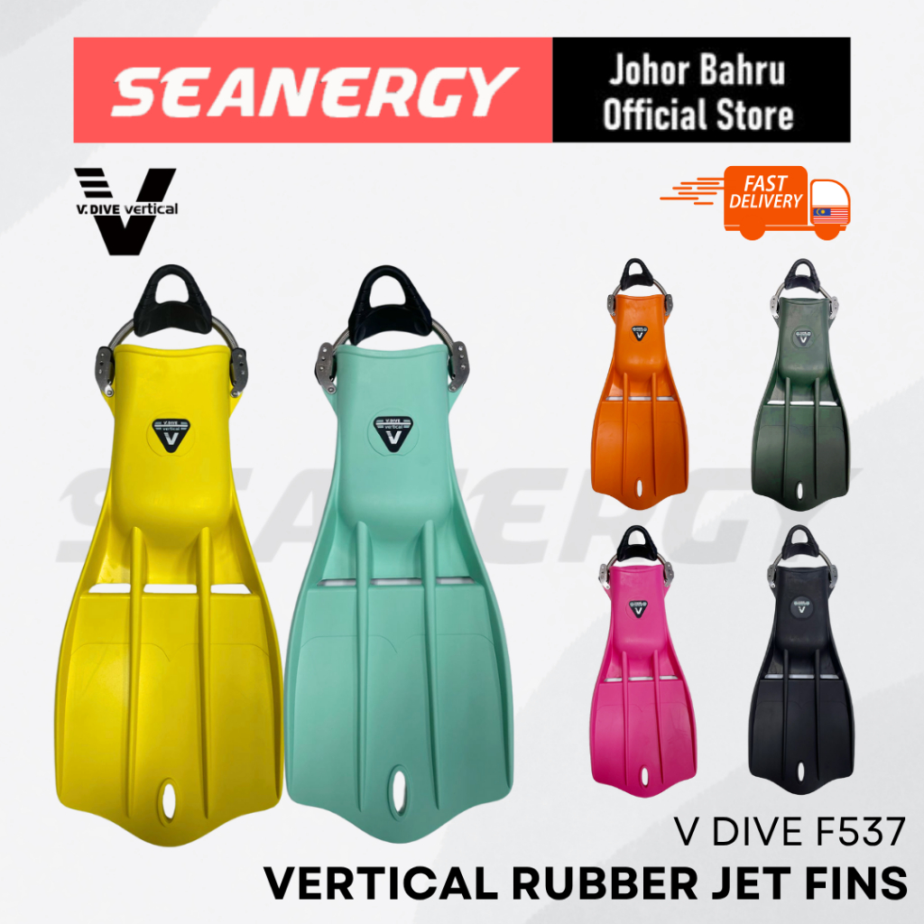V Dive Vertical Rubber Jet Fin F537 Flippers for Scuba Diving Technical ...