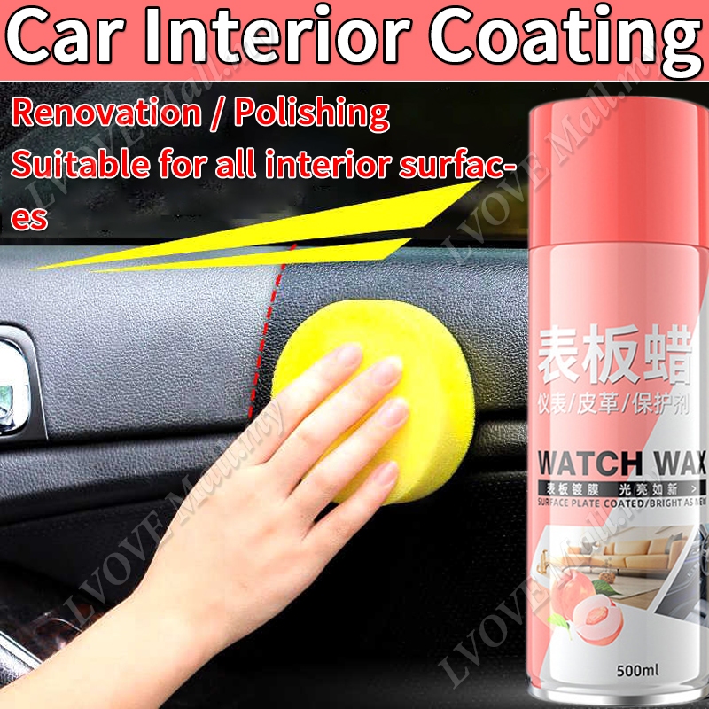 Car Interior Polish Wax Spray Dashboard Polish Interior Coating Plastic ...