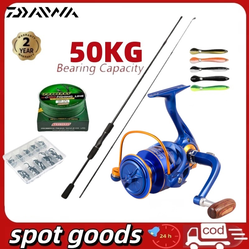 DAIWA Joran Pancing 1 Set Reel Spinning Fishing Rod Set Pancing Casting ...