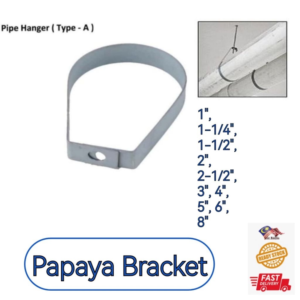 High Quality GI Swivel Loop Pipe Hanger Papaya Bracket Type-A Kurungan ...
