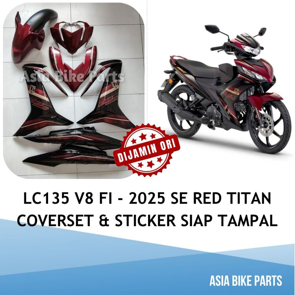 Yamaha Original LC135 V8 FI Body Cover with Graphic / Coverset siap ...