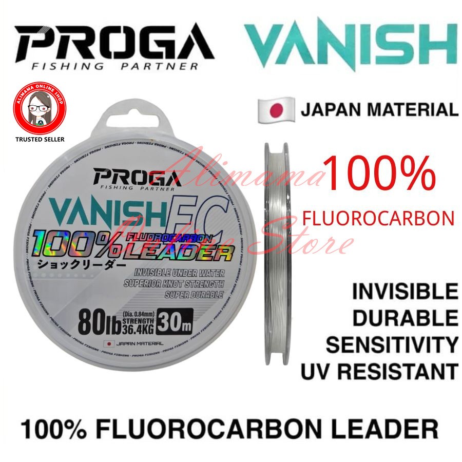 PROGA 30M VANISH FC 100% FLUOROCARBON LEADER LINE INVISIBLE JAPAN ...