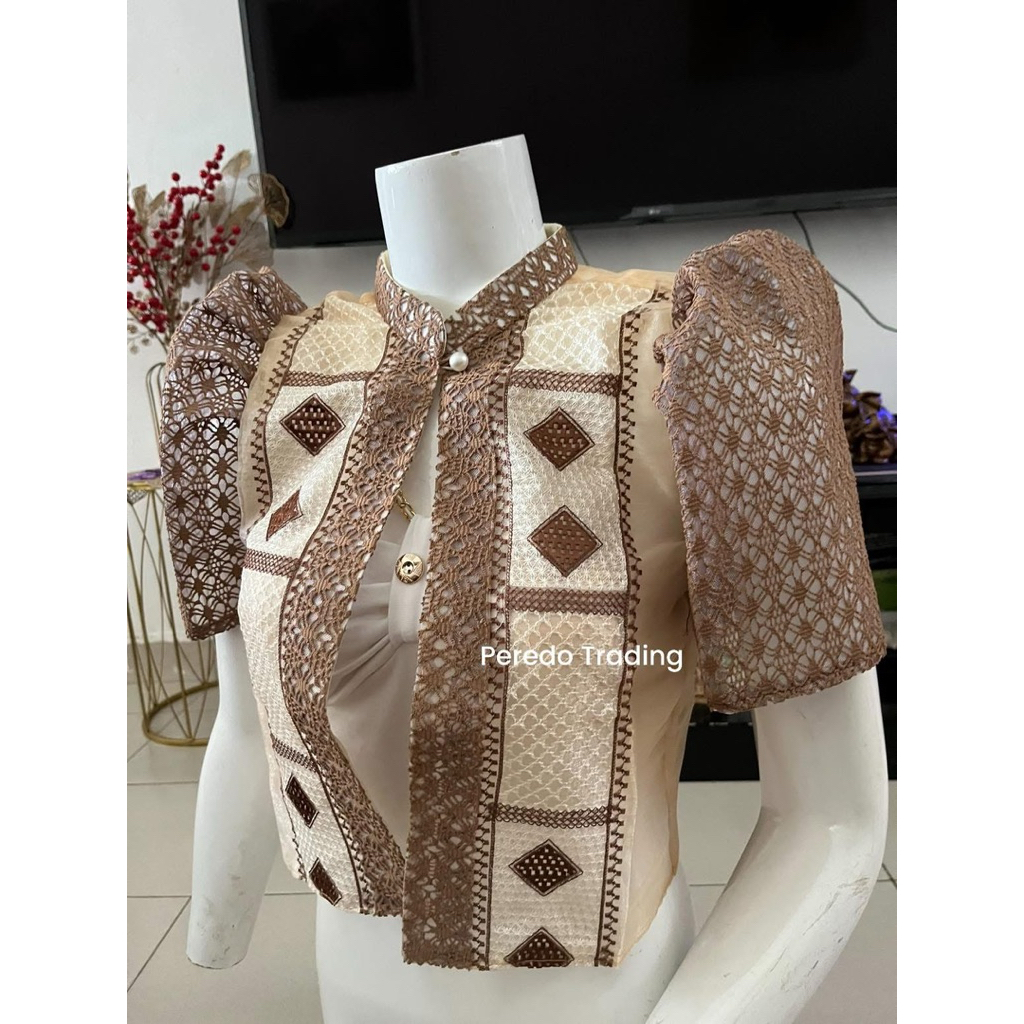Modern Filipiniana Spider Net Design Brown | Shopee Malaysia