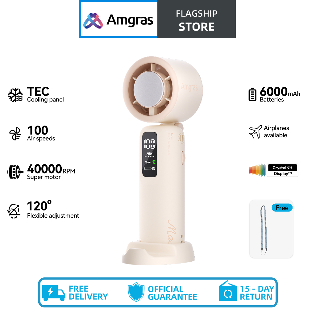 Amgras MetaHeld Fan Max Handheld Fan Cooling Ultra-High Speed Turbine ...