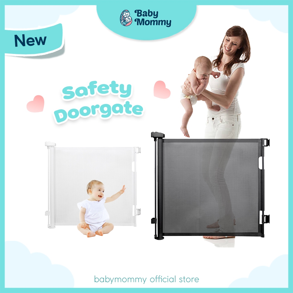 Babymommy👶Retractable Baby Safety Gate Child Barrier Extra Wide Mesh ...