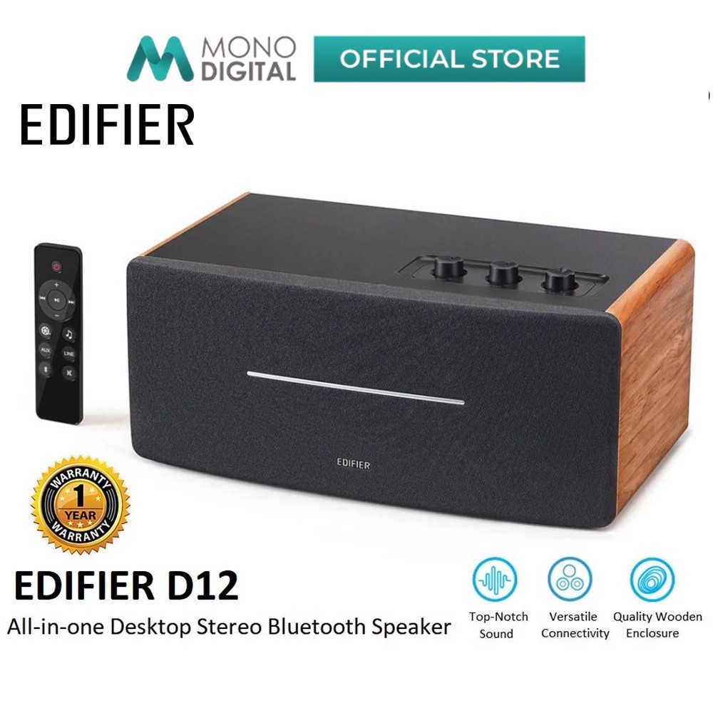 EDIFIER D12 ALL IN ONE SMALL POWERED DESKTOP BLUETOOTH SPEAKER WITH ...