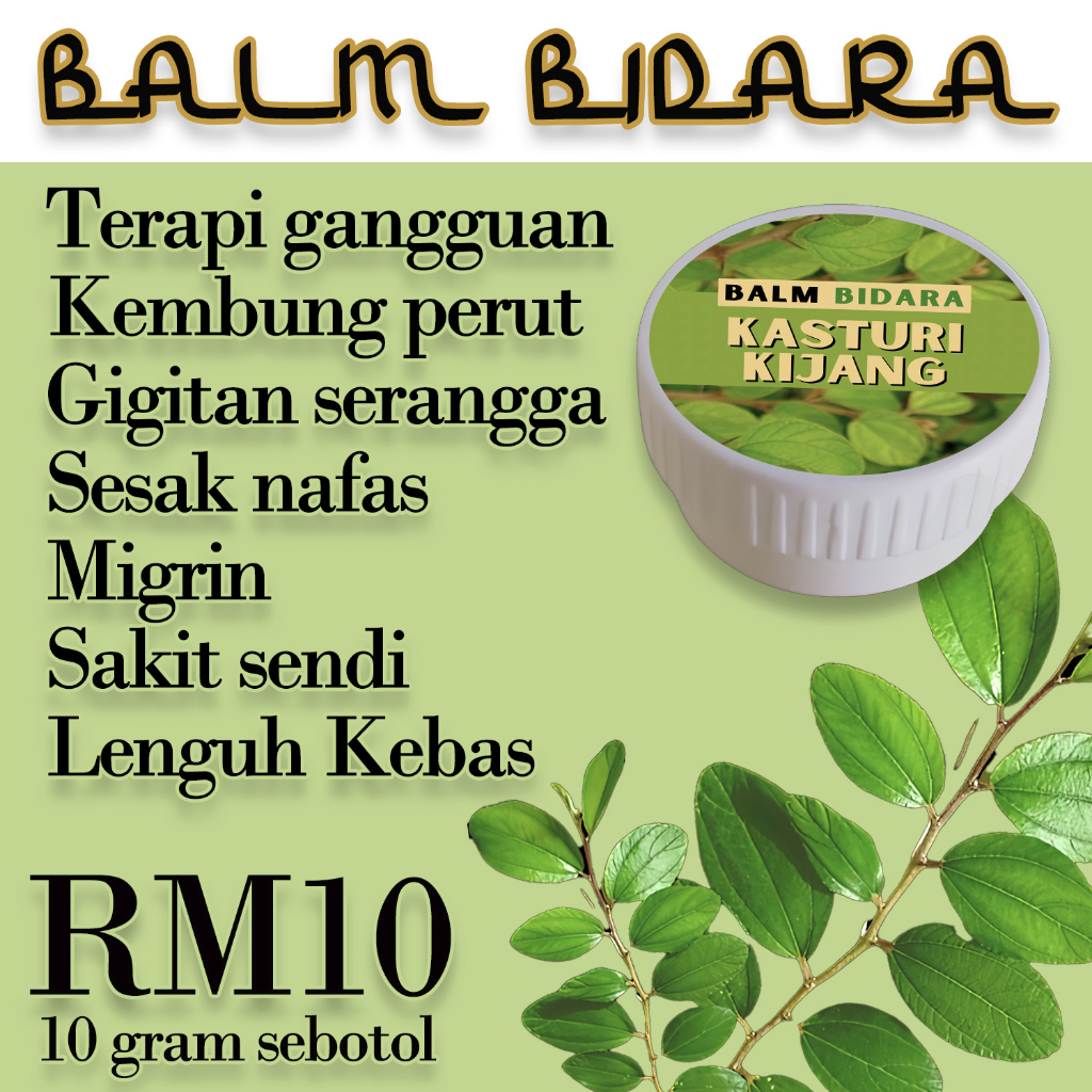 Balm Kasturi Bidara Kijang Bam Massage Body Daun Bidara Ointment ...