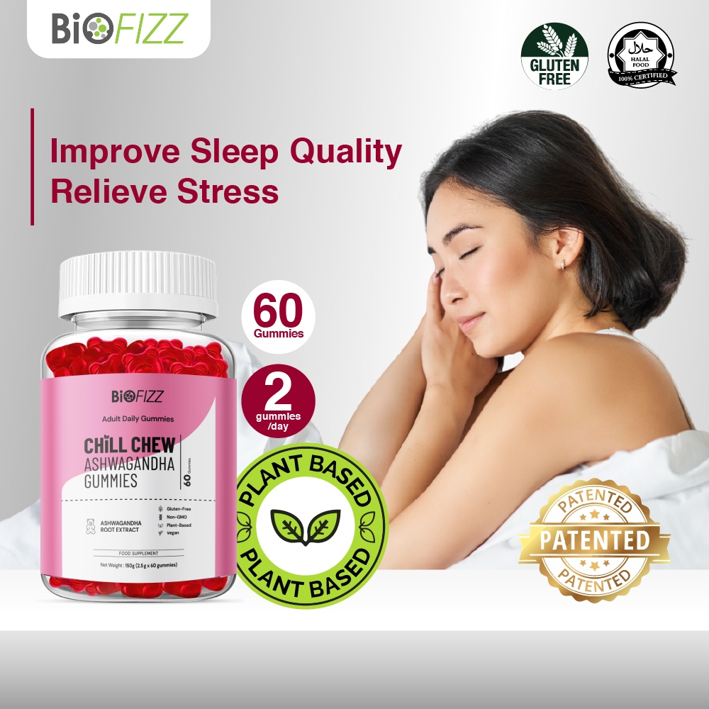 BIOFIZZ Halal Ashwagandha Gummy Improves Strength Promotes Sleep Stress ...