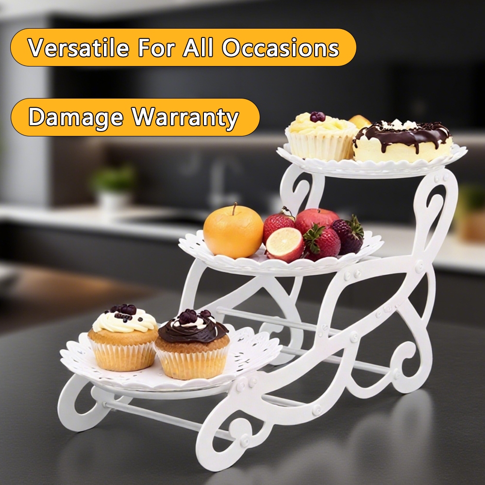 2/3 Tier Dessert Display Rack Fruit Tray Cupcake Cake Stand Tea Plate ...
