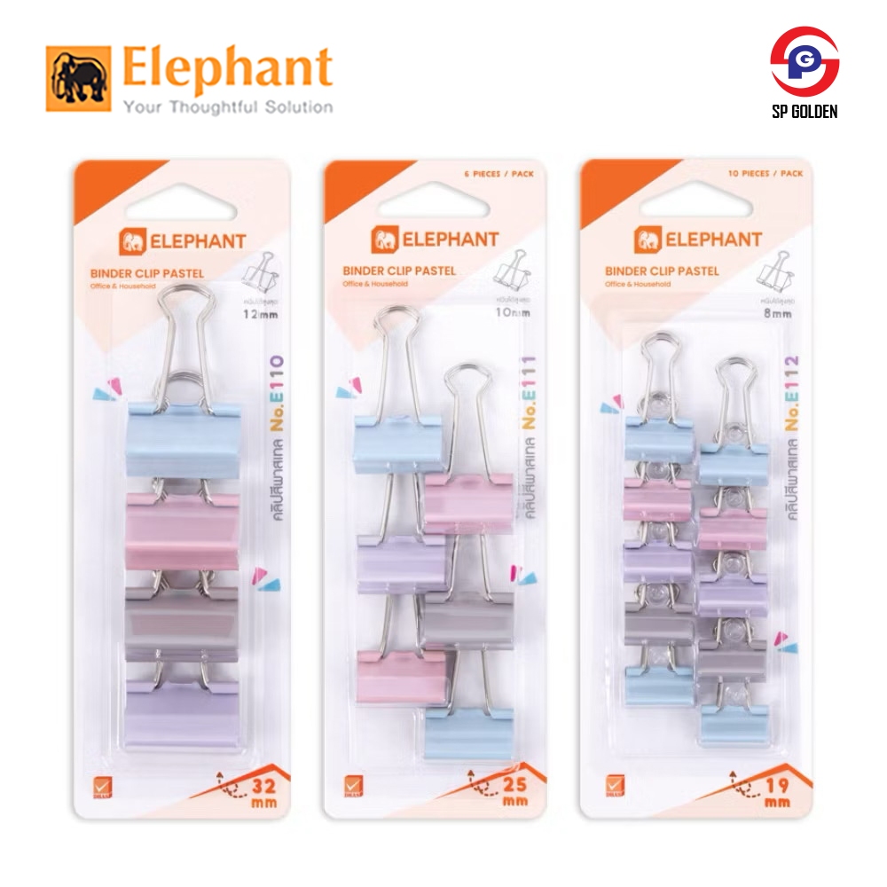 Elephant Binder Clip Pastel No. E110 / E111 / E112 | Shopee Malaysia