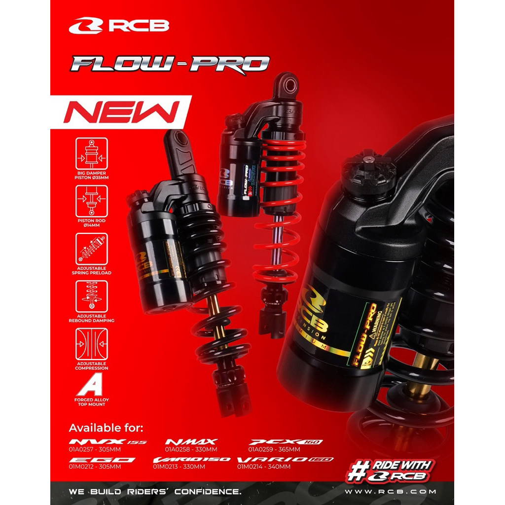RCB ABSORBER FLOW-PRO NVX155 NMAX V2 V3 275MM LOWERD 305MM ADV150 ...