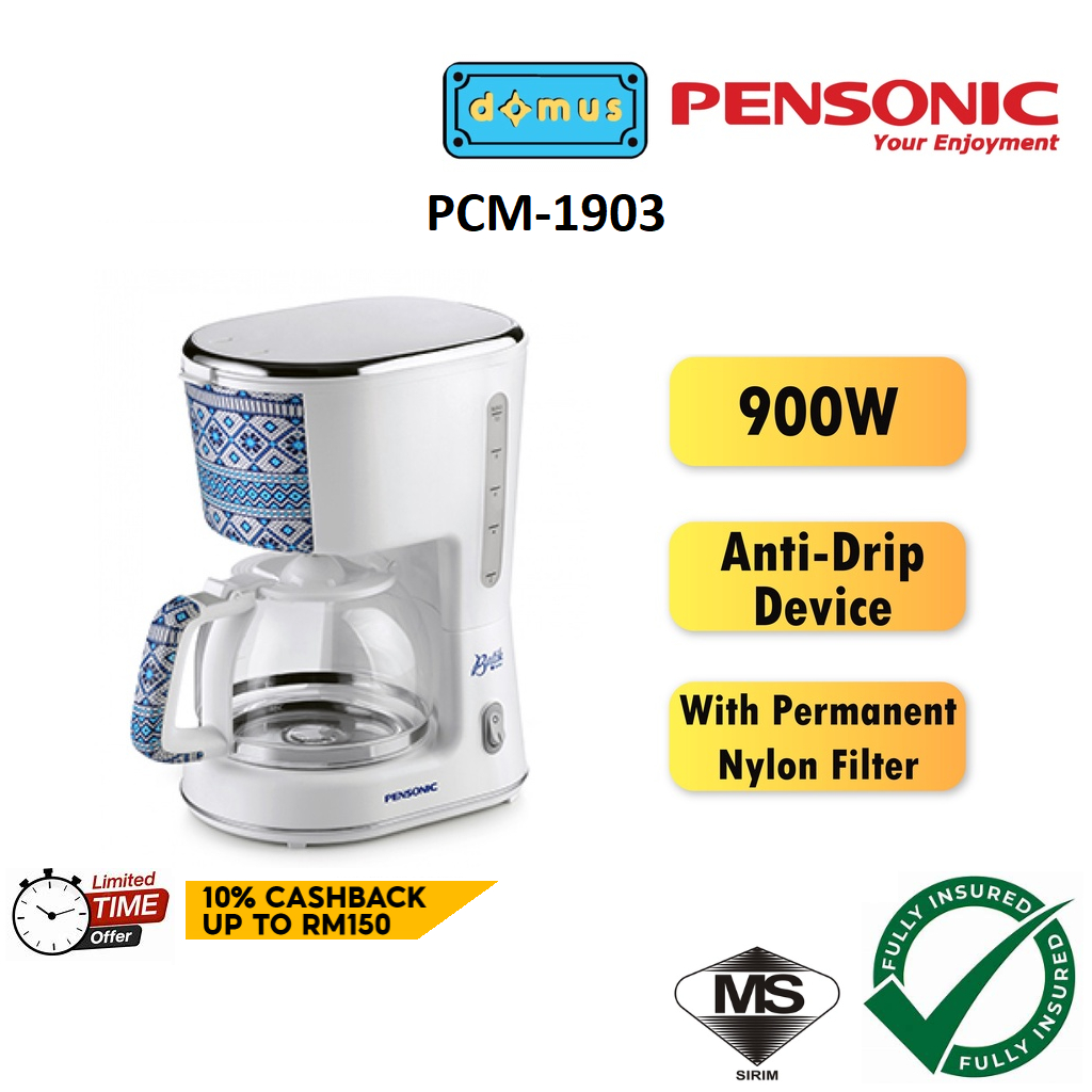 Pensonic Coffee Maker Batik Series Anti-Drip Device 1.25L Mesin Pembuat ...