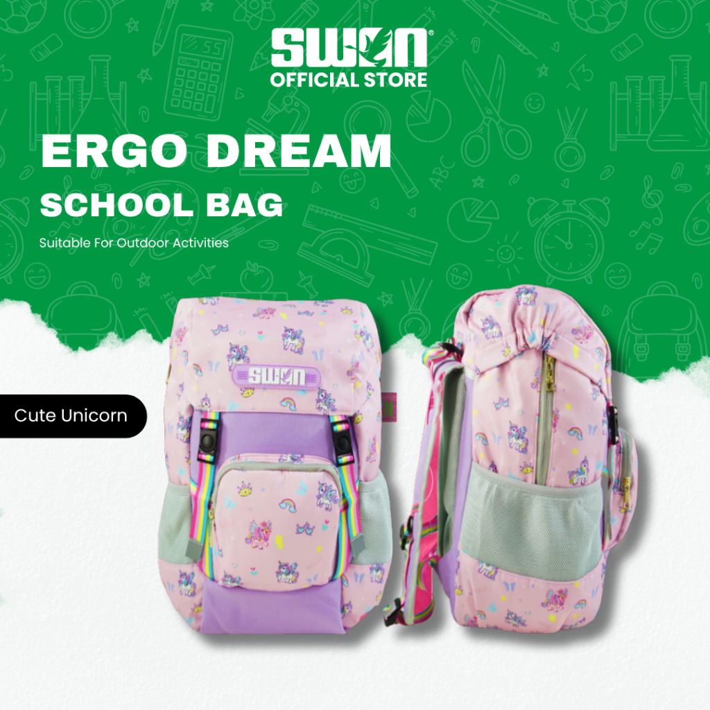 Swan Ergo Dream School Backpack - Cute unicorn | Shopee Malaysia