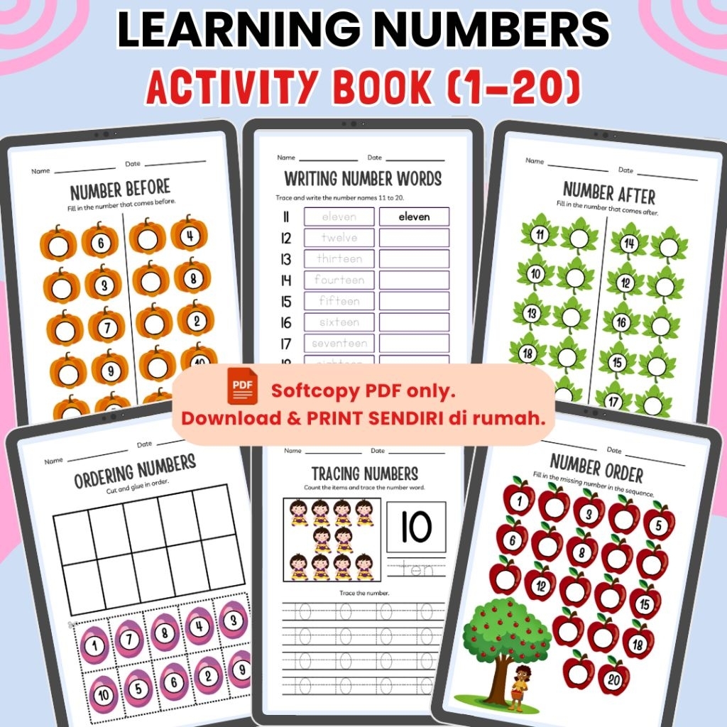 [PDF] LEARNING NUMBERS ACTIVITY BOOK (1-20) - Children Learning ...