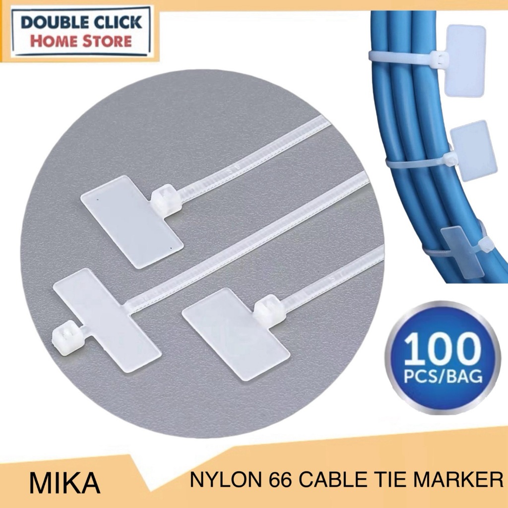 100Pcs Nylon Self-Locking Cable Tie Marker Label Tie Network Cable ...