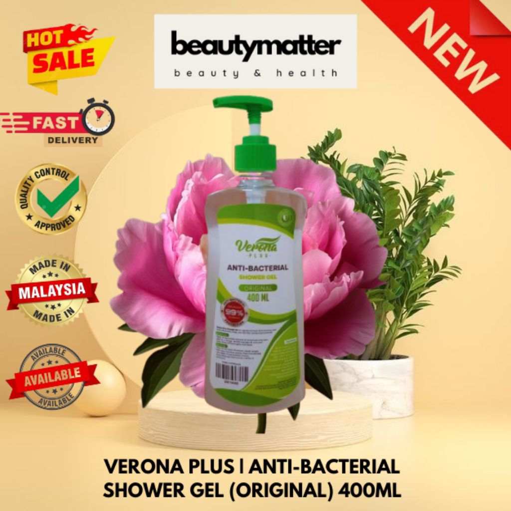 💚 VERONA PLUS | ANTI-BACTERIAL SHOWER GEL (ORIGINAL) 400ML SABUN MANDI ...