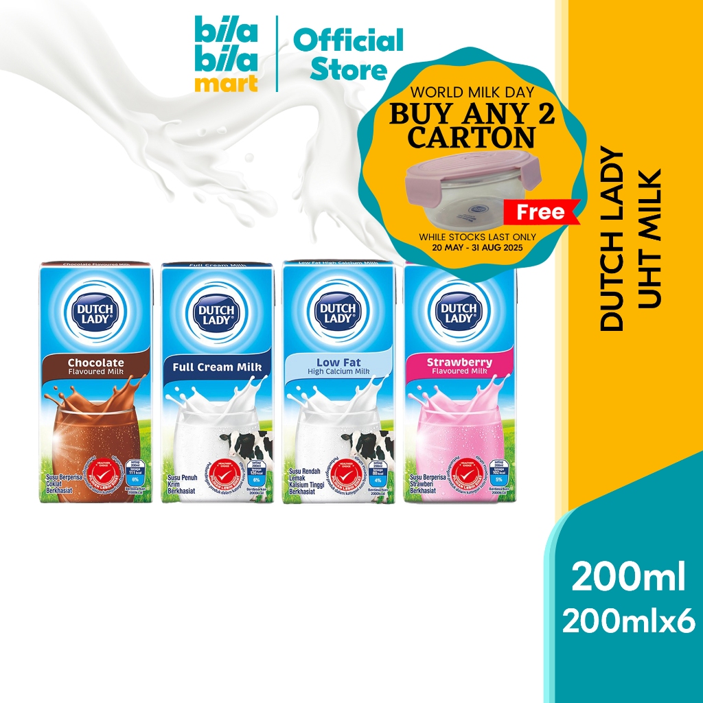 DUTCH LADY UHT Milk (Full Cream Milk, Low Fat, Strawberry, Chocolate ...