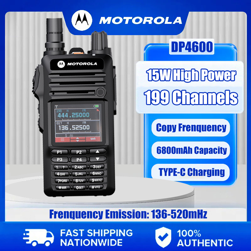 Motorola Walkie Talkie DP4600 15W High Power Radio Jarak Jauh 20KM IP54 ...