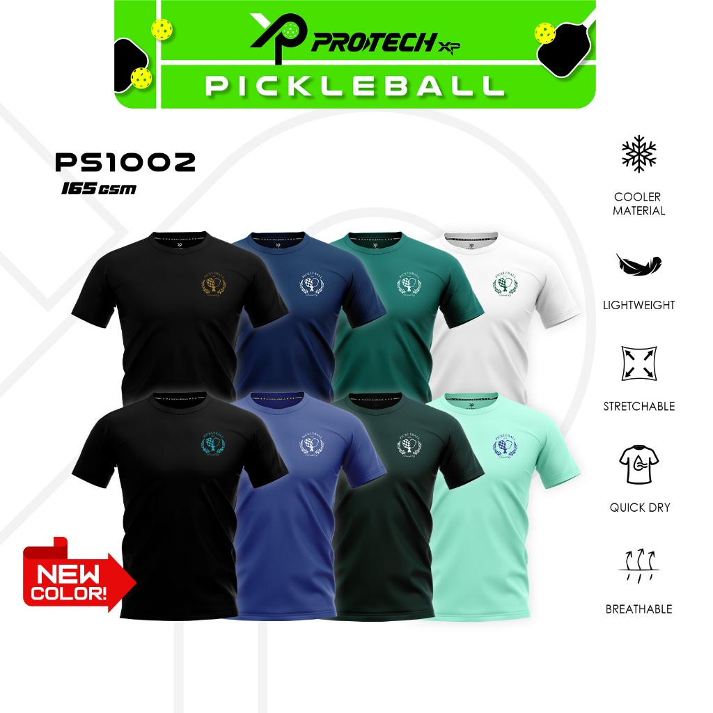 PROTECH XP Lifestyle Pickleball Dry Fit Training Tee - PS1002 (Pickleball/Badminton/Lifestyle ...