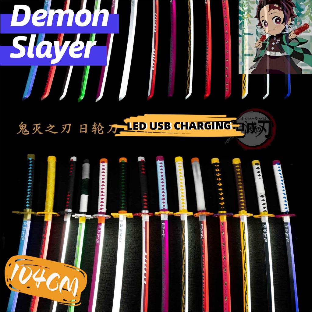 104CM USB Charging Japanese Anime Demon Slayer Sword Rechargeable ...