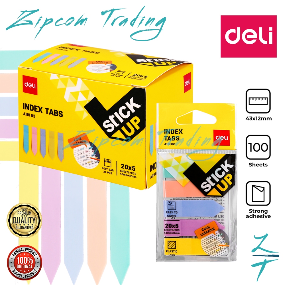 Deli A11902 Stick Up Index Tabs (43 x 12mm) | Shopee Malaysia