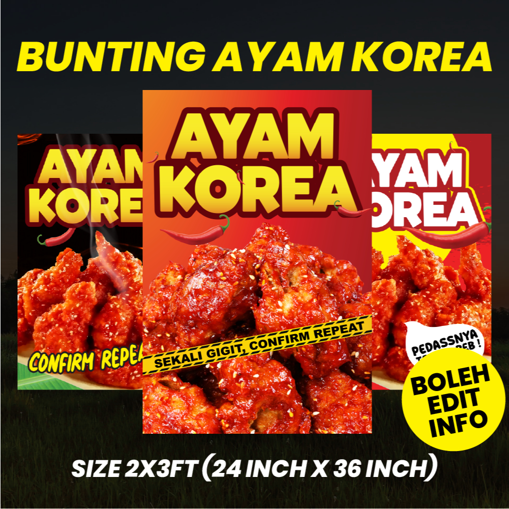 Bunting Niaga Ayam Goreng Korea, Ayam Korea, Ayam Goreng Tepi Jalan ...