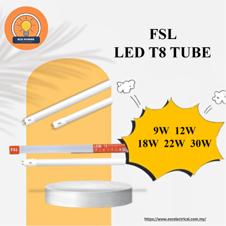 FSL T8 LED GLASS TUBE (1YEAR WARRANTY) (1BOX / 25PCS ) | Shopee Malaysia
