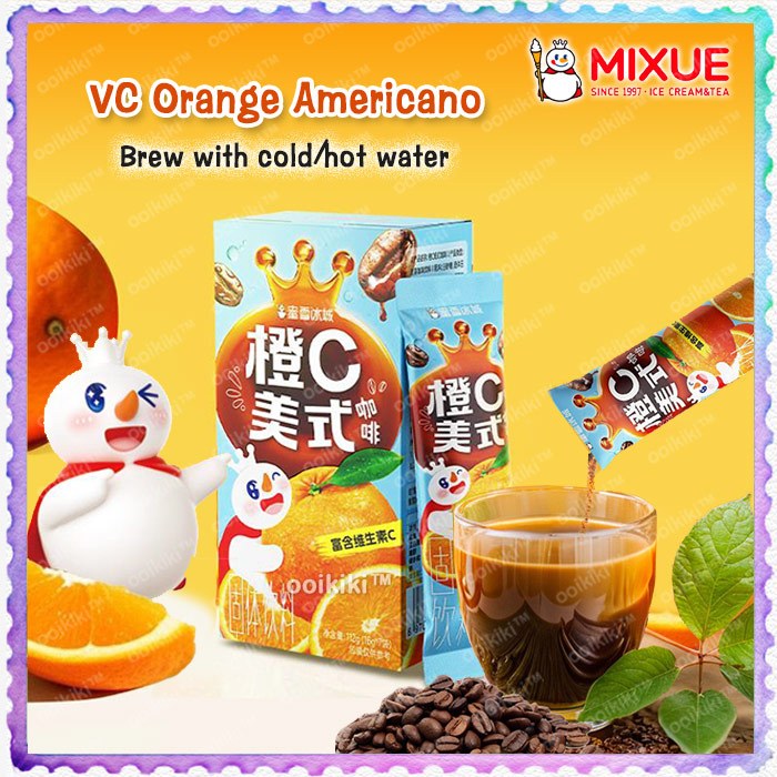 MIXUE VC Orange Americano Coffee Instant Cold Hot Brew Powder 蜜雪冰城橙C ...