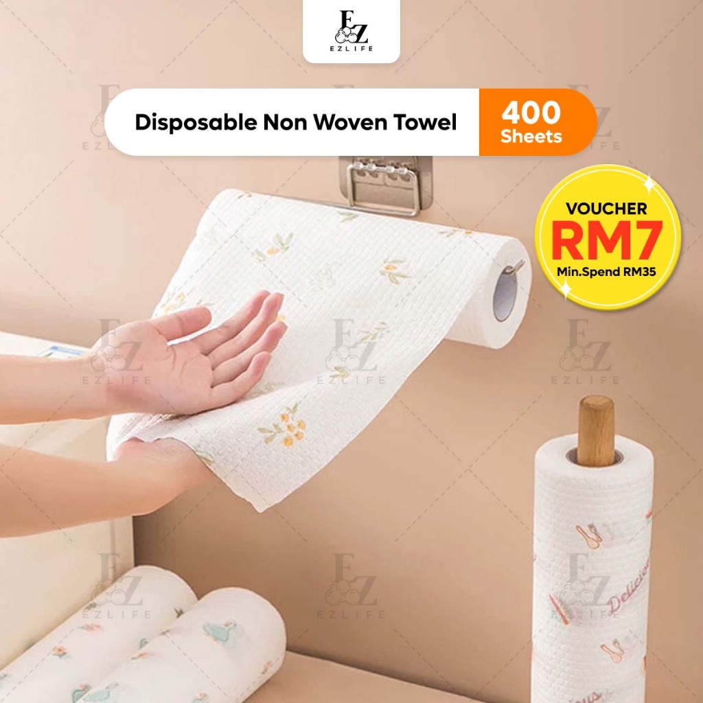 Tuala Dapur Lap Tisu Gulung Dapur EzLife 400 Sheets Disposable Non ...