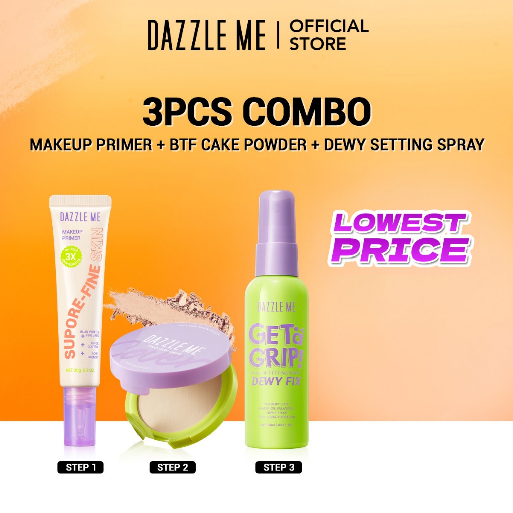 [Primer Make Up Bundle Deals] DAZZLE ME 3PCS COMBO Primer + BTF Two Way ...