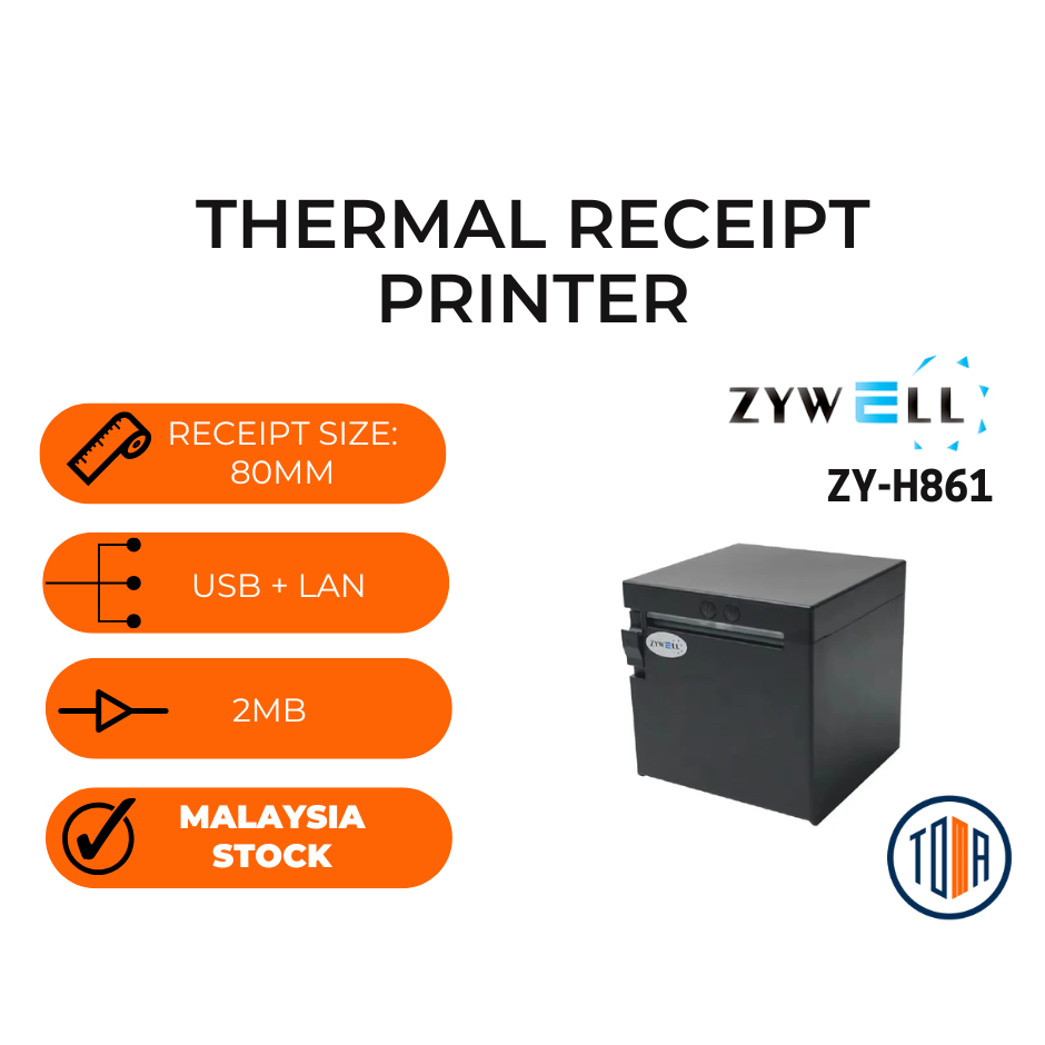Zywell ZY-H861 Thermal Receipt Printer 80mm USB+LAN / USB+LAN+BLUETOOTH ...