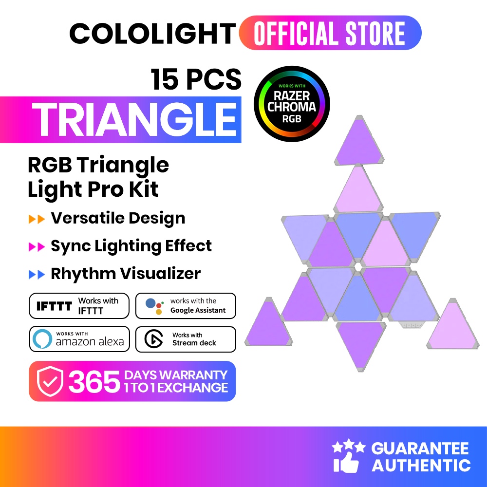 Cololight Triangle Extension 15 Light Panels Starter Kit | Shopee Malaysia