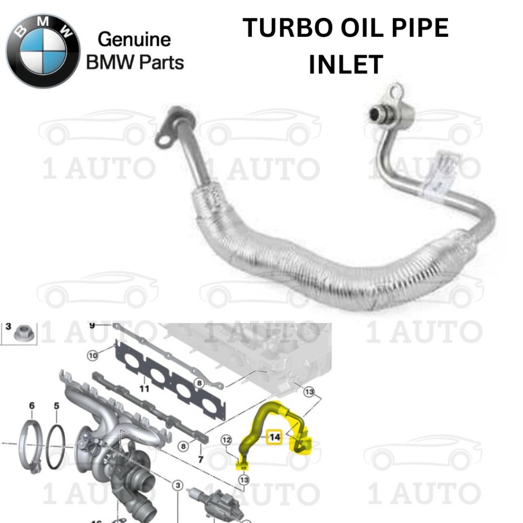 GENUINE BMW PARTS TURBO OIL INLET PIPE BMW B48 ENGINE F30 LCI G30 G20 ...