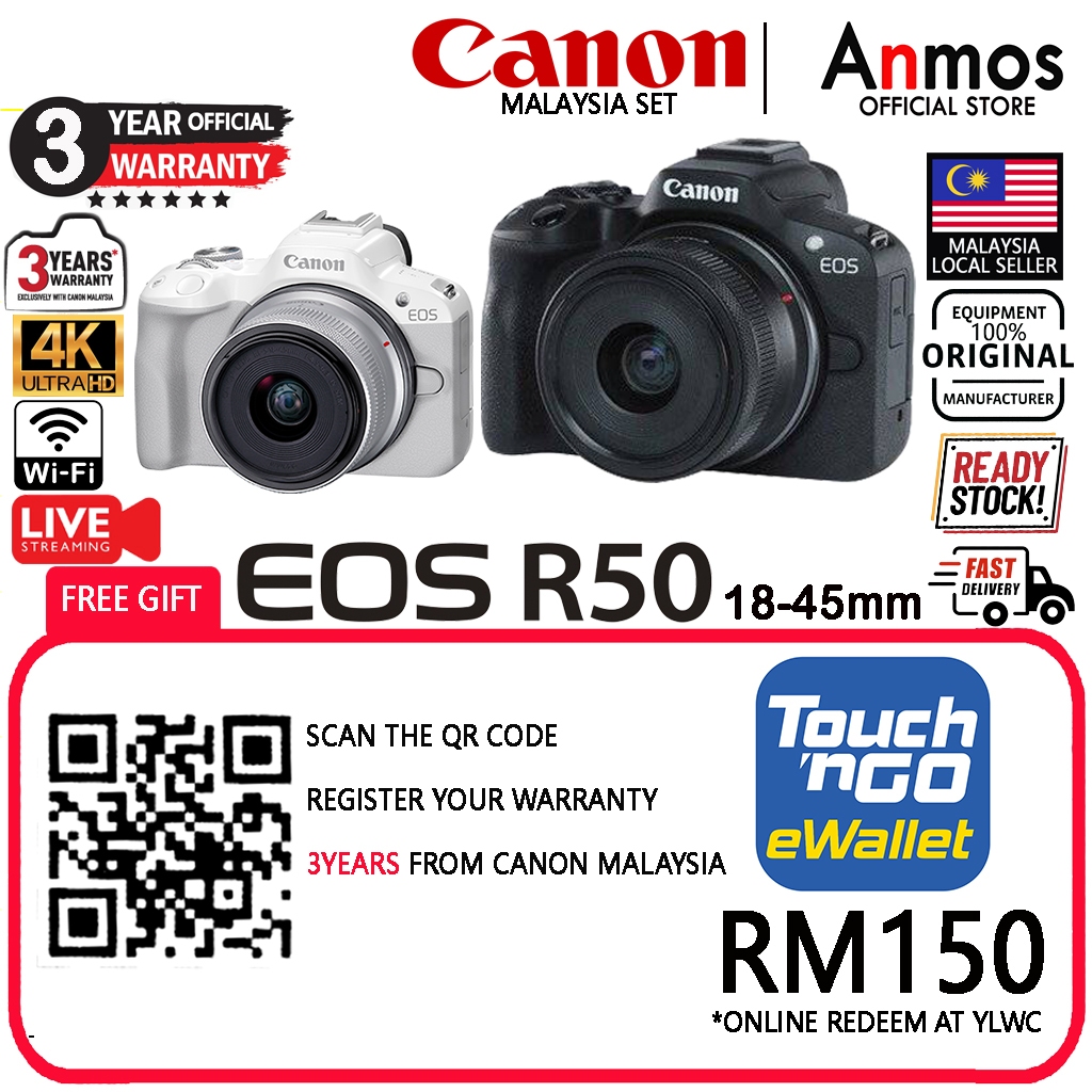 Canon EOS R50 With 18-45mm 55-210mm Mirrorless Digital Camera VLOG ...