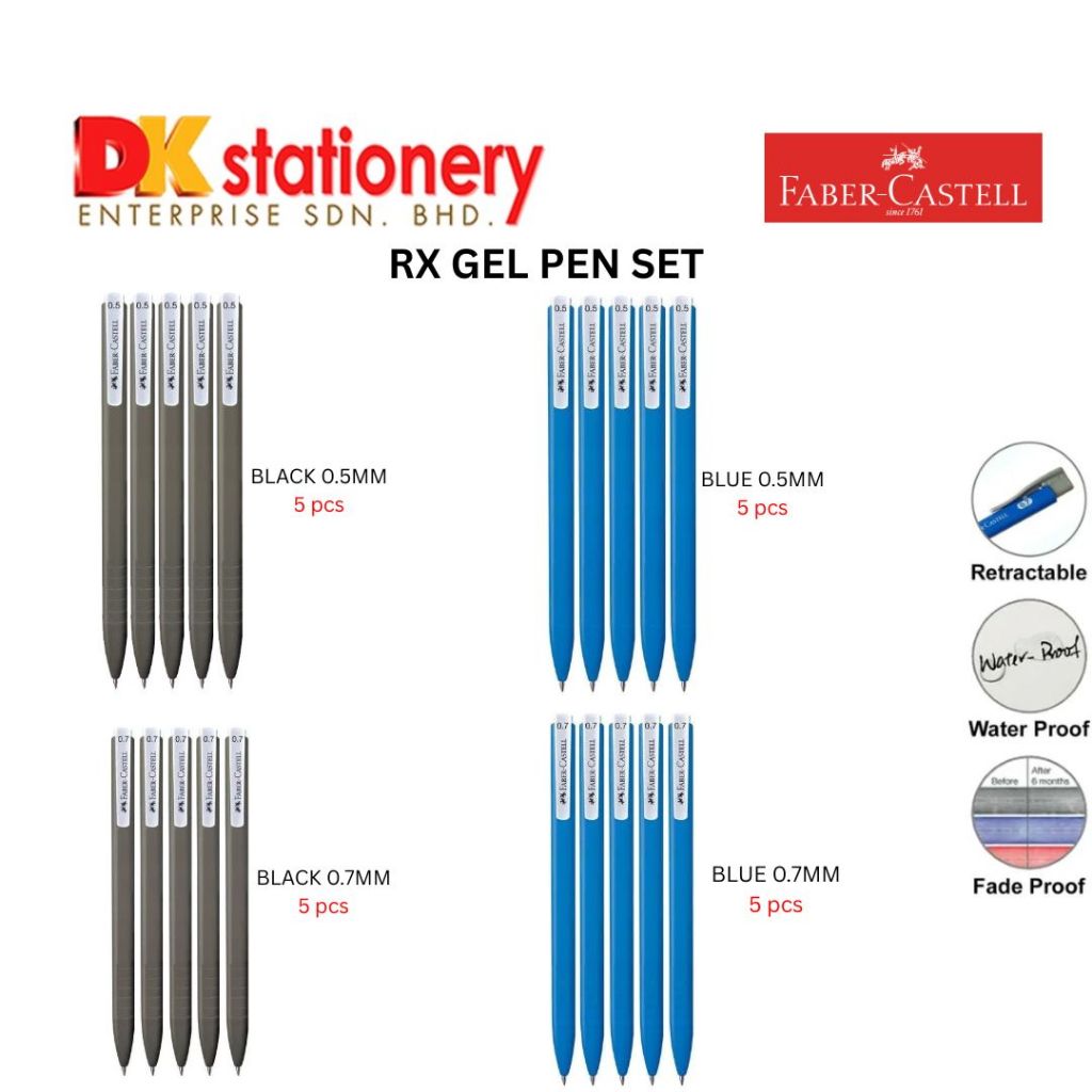 Faber-Castell RX Gel Pen Set - 5 pcs | ASTAR G Series Gel Pen - 1 pc ...
