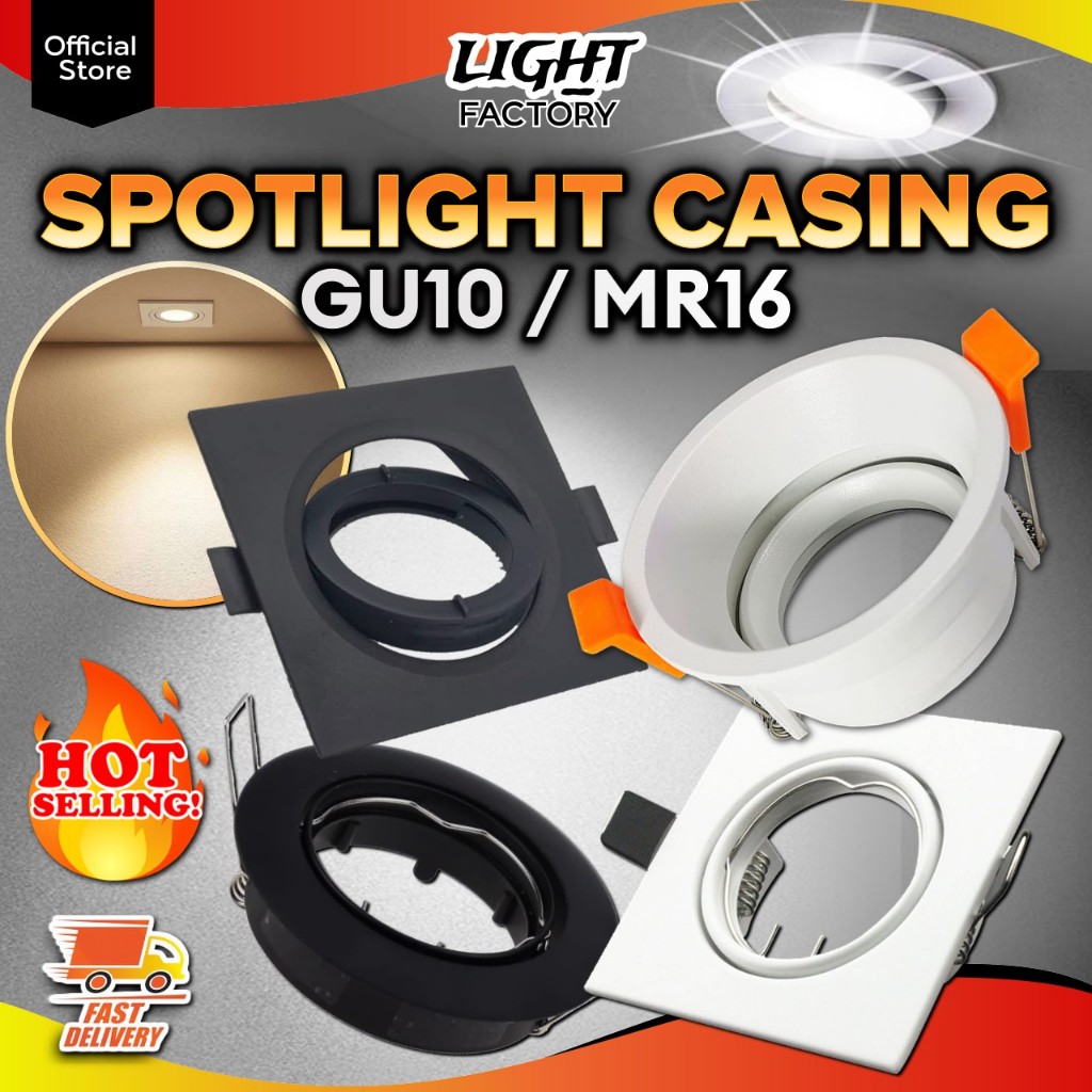 LED Eyeball Fitting Casing Black / White Downlight Housing Light ...