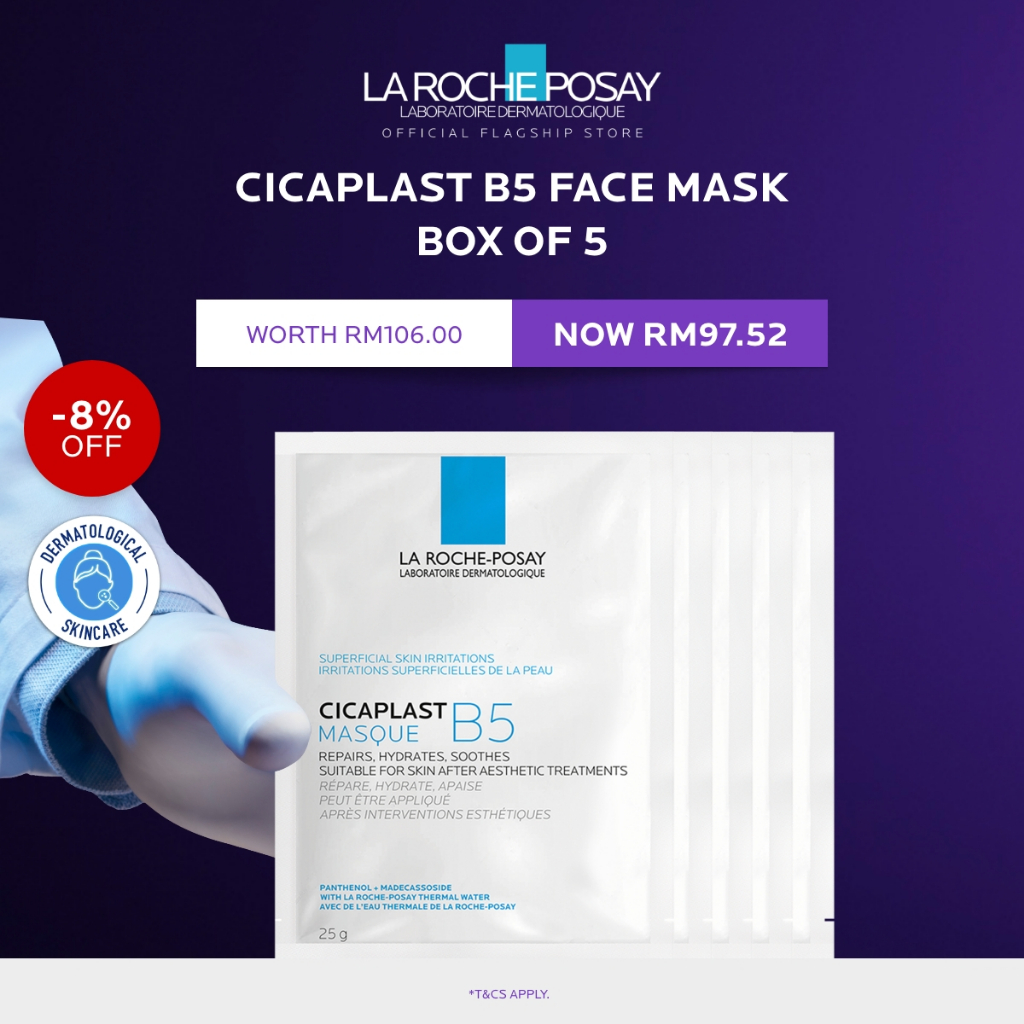 La Roche Posay Cicaplast B5 Mask Hydrating Soothing Sheet Mask - Normal & Sensitive Skin (25g ...