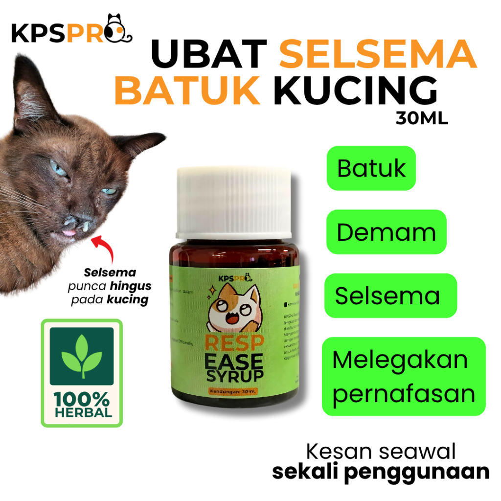 KPSPro Ubat Selsema Demam Dan Batuk Kucing Herbal Ubat Kucing Bersin ...