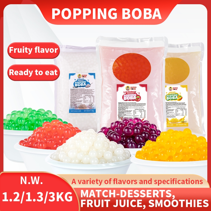 🔥Halal|Super Boba Popping Boba | Used for desserts beverages Smoothie Strawberry mango ...
