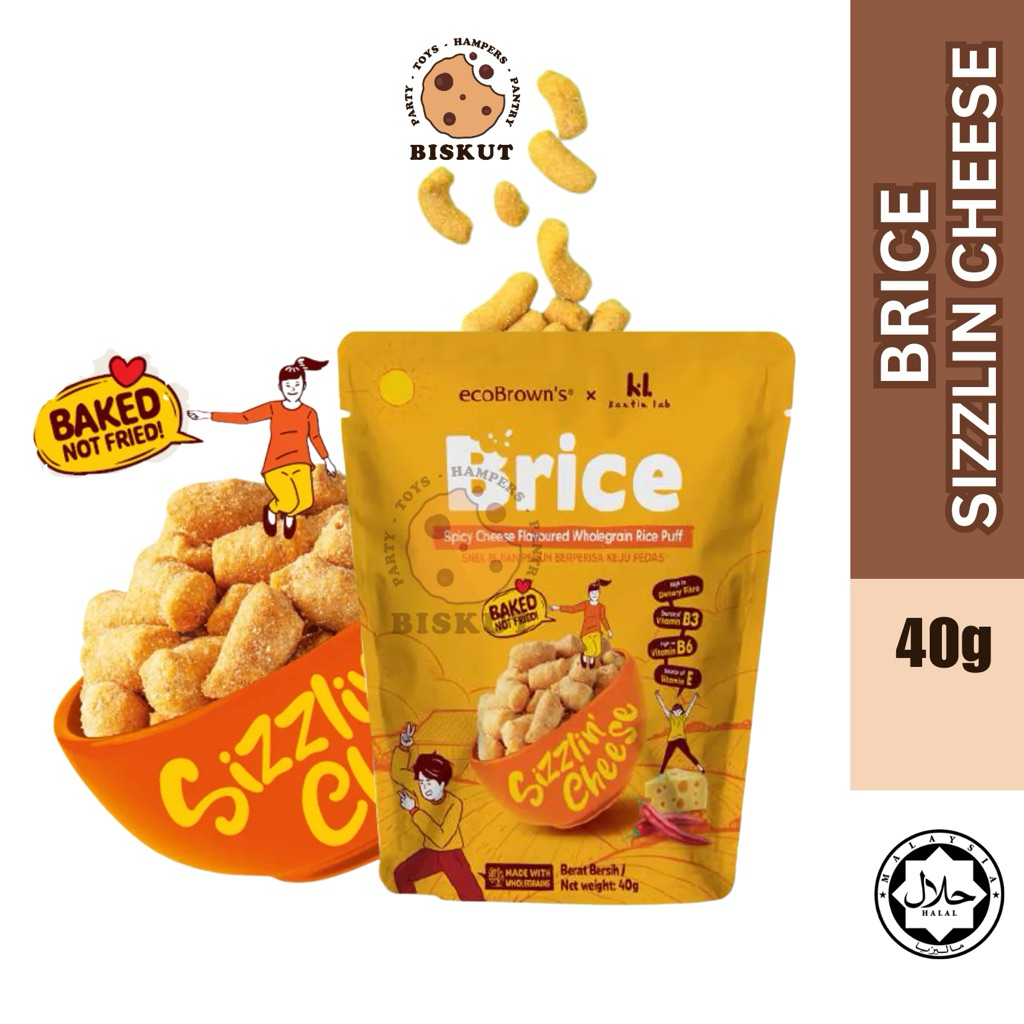 Brice Wholegrain Rice Puffs Snack Pack Sizzlin’ Cheese Flavors 40g ...