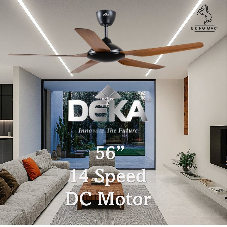 DEKA Ceiling fan 5 BLADE 56" LED LIGHT 3 colors DC Inverter Reverse ...