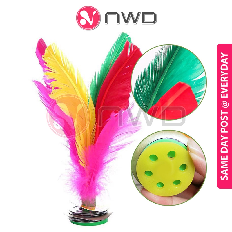 𝗘𝗔𝗦𝗬 𝗣𝗟𝗔𝗬 》 Foot Kick Shuttlecock Goose Feather China Jianzi Sports ...