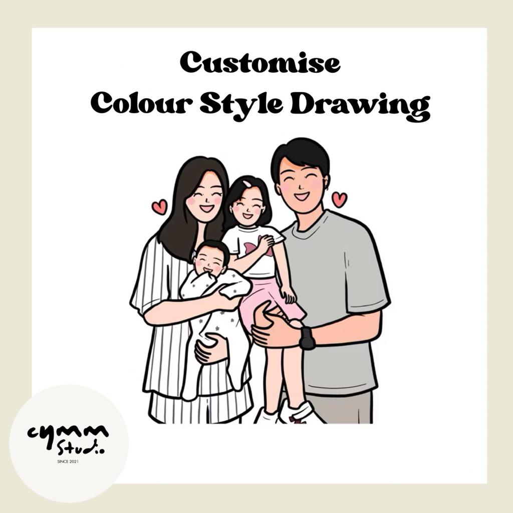 CUTE DRAWING ONLY RM3!!! FAMILY FRIENDS AND COUPLE PETS ALL DOABLE ...