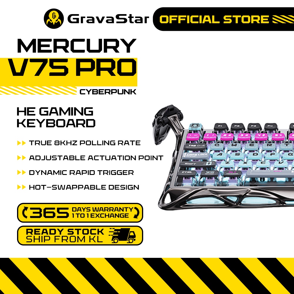 [READY STOCK] Gravastar Mercury V75 Pro Cyberpunk HE Gaming Keyboard ...