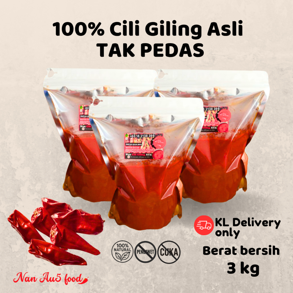 CILI GILING ASLI TAK PEDAS | CILI KISAR TAK PEDAS CILI BOH | CILI GEMUK ...