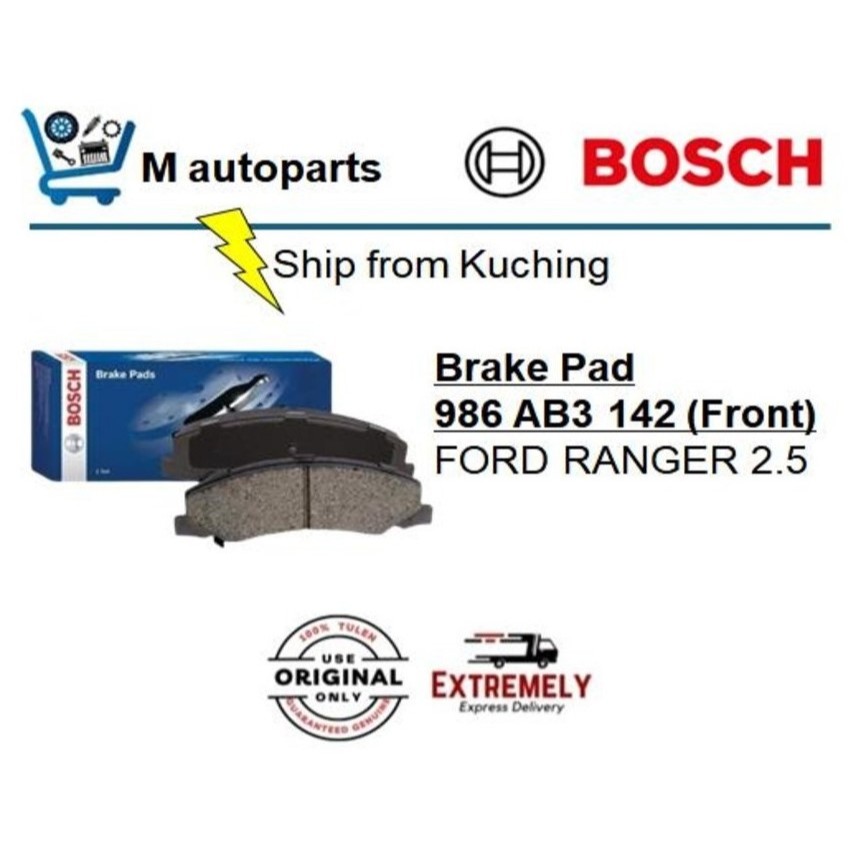 BOSCH BRAKE PAD-FORD RANGER 2.5 (986 AB3 142) (FR) | Shopee Malaysia