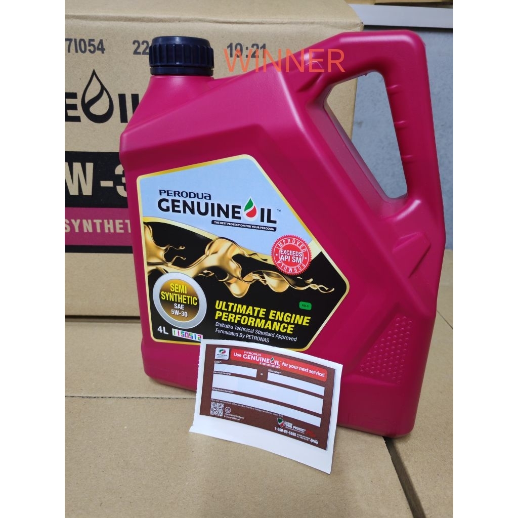 Original Perodua Minyak Engine 5W30 Semi Synthetic 4L Untuk Kereta ...
