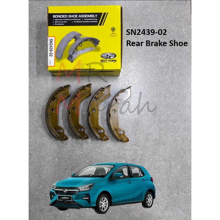 Original Best Form SN2439-02 Perodua Axia 2023 Brake Shoe Rear ...